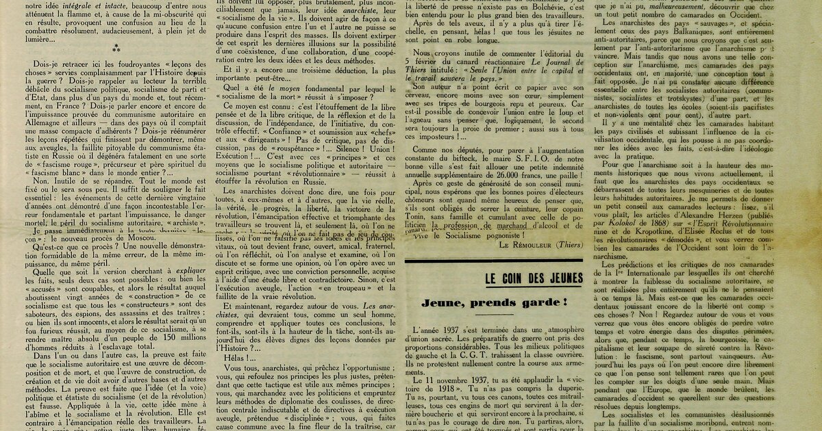Voline : Conditions essentielles - Chapitre IV - PARTAGE NOIR