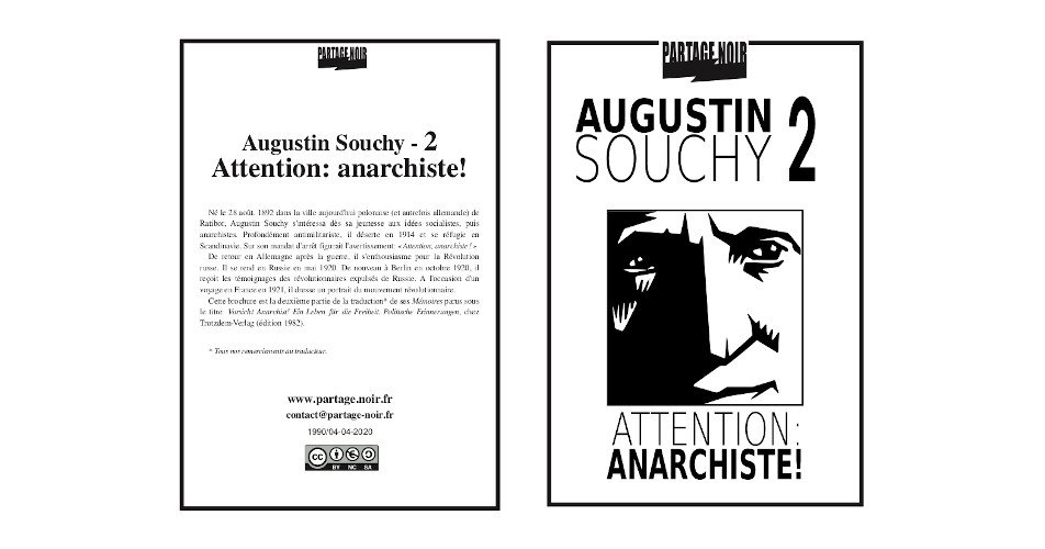 Augustin Souchy 2 - Attention : anarchiste ! - Brochure - PARTAGE NOIR